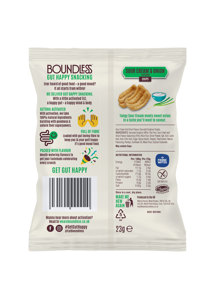 Sour Cream & Onion Chips (24 x 23g) – Boundless Activated Snacking